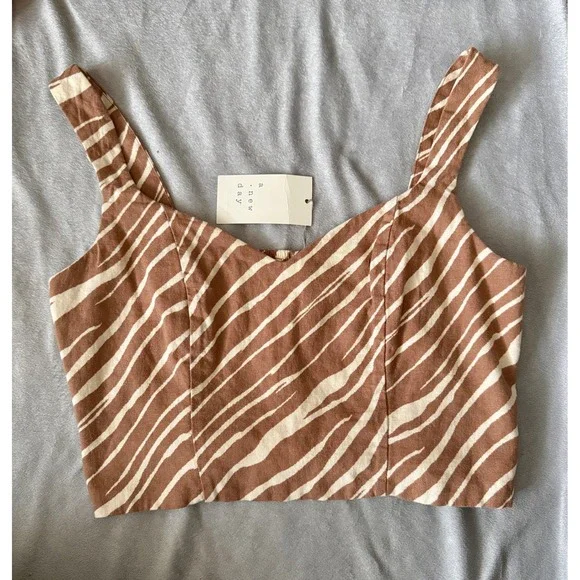 a new day | Tops | A New Day Crop Top Women Small Brown New Zebra Print ...